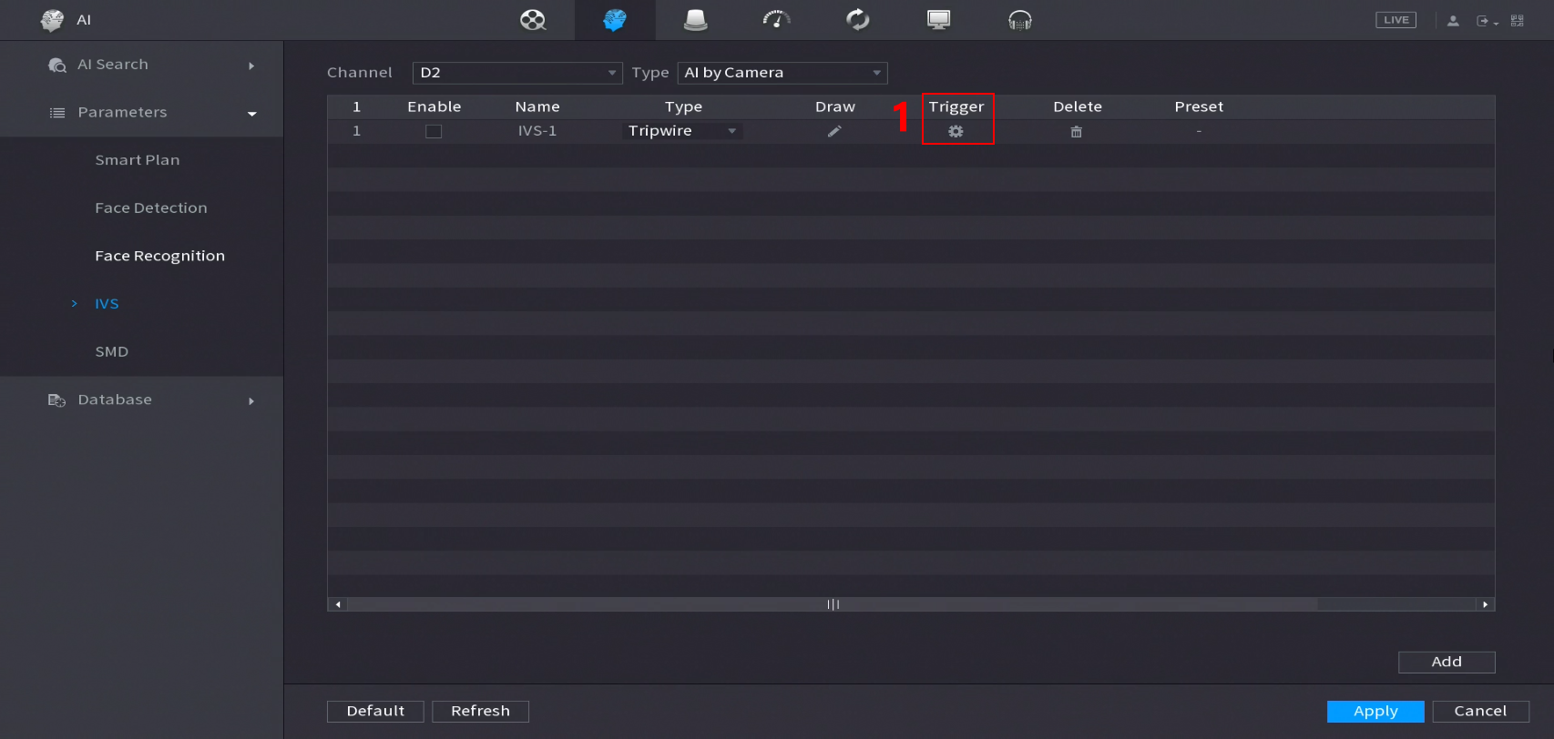 How to set the IVS function from NVR video output (AI by camera ...