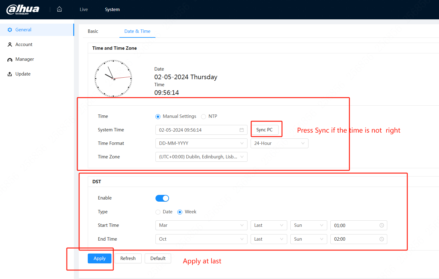 Time , Timezone, DST, NTP Notes – Dahua Tech UK & Ireland