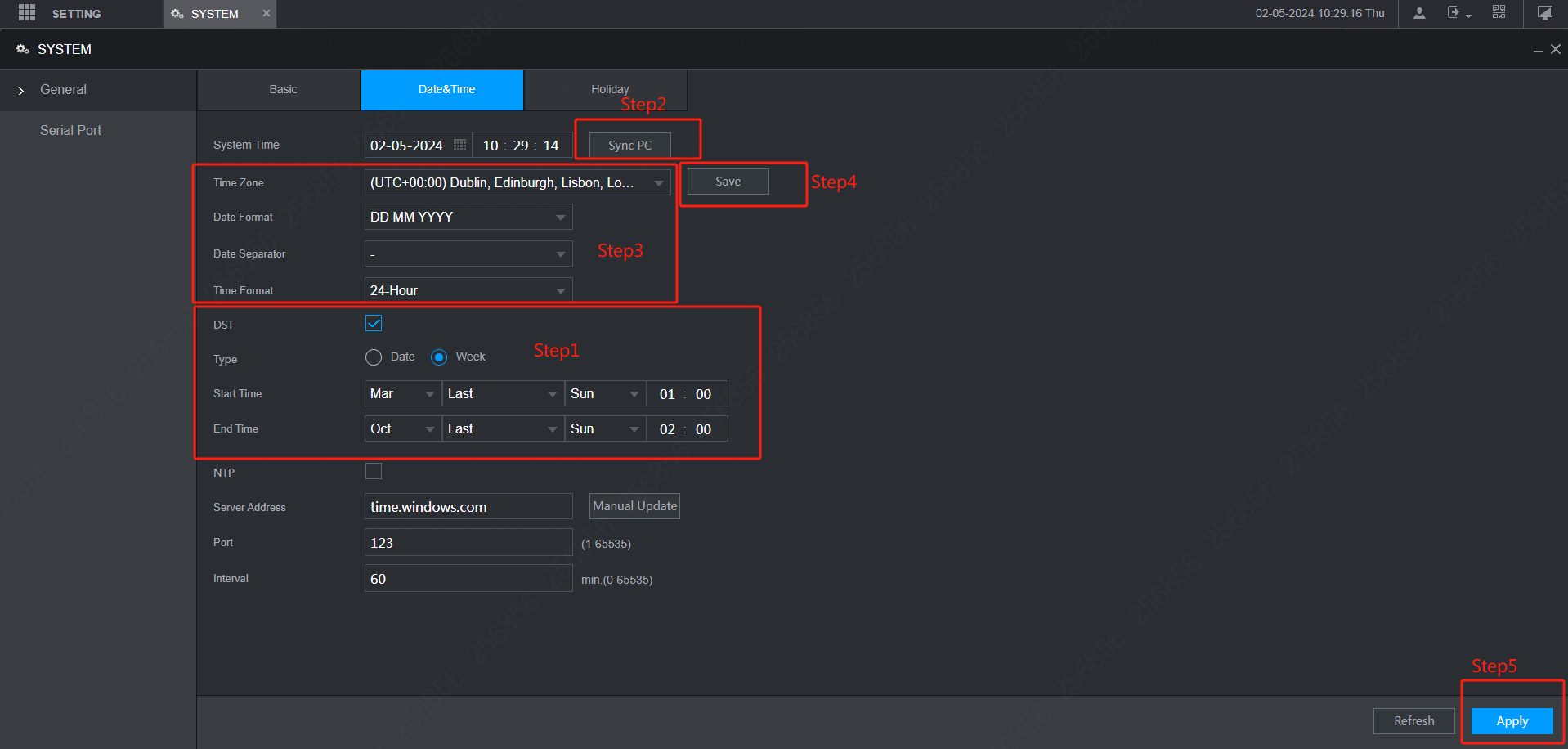 Time , Timezone, DST, NTP Notes – Dahua Tech UK & Ireland