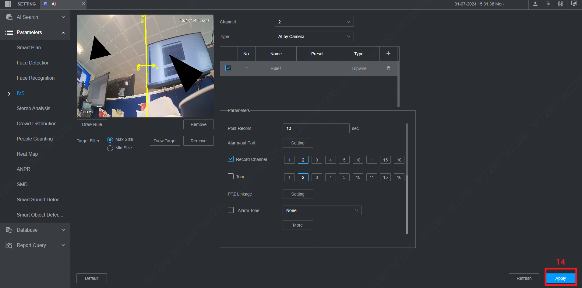 How to set Preset Trigger from a Fixed Camera – Dahua Tech UK & Ireland