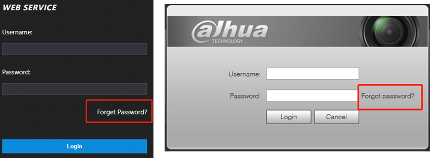 Password reset method – Dahua Tech UK & Ireland